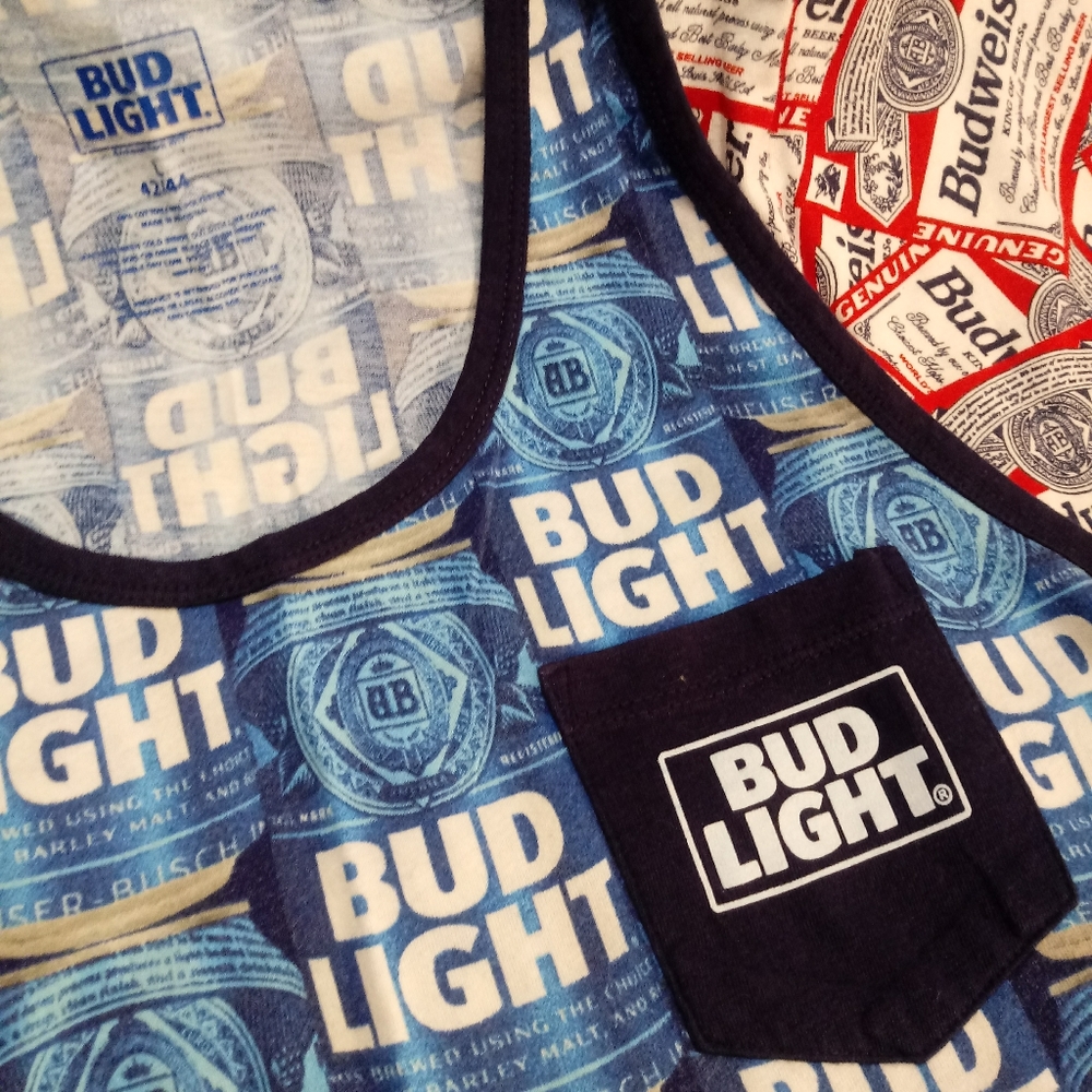 Budweiser (Med) And Bud Light (Large) Tanks - Gem